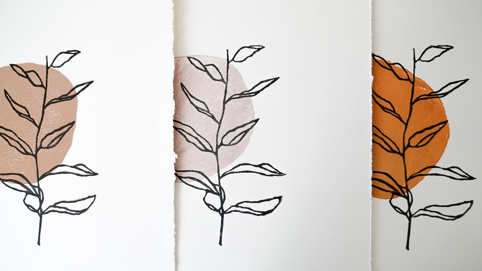 Simple Linocut Print, Minimalist Art, Handprinted, Abstract Print ...