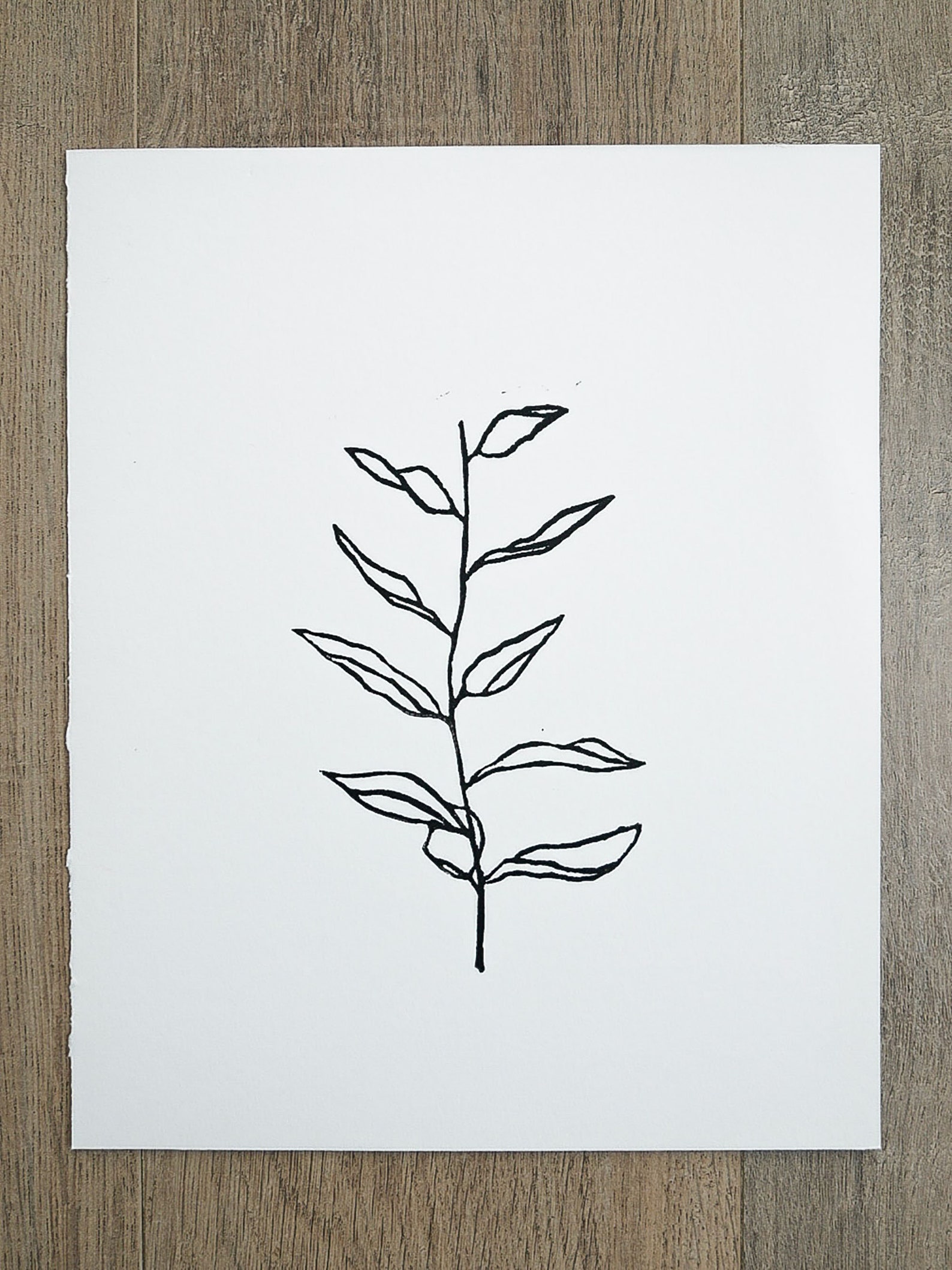 Simple Linocut Print, Minimalist Art, Handprinted, Abstract Print ...