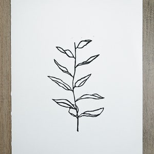 Simple Linocut Print, Minimalist Art, Handprinted, Abstract Print ...