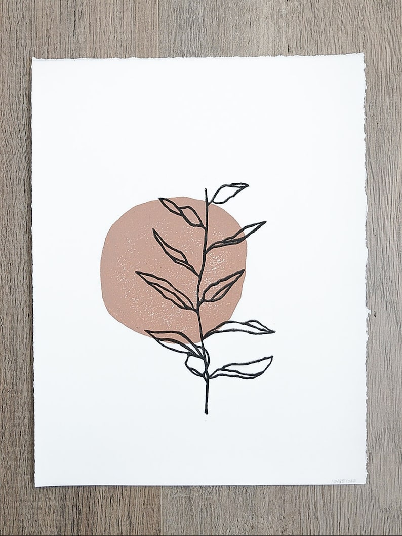 Simple Linocut Print, Minimalist Art, Handprinted, Abstract Print ...