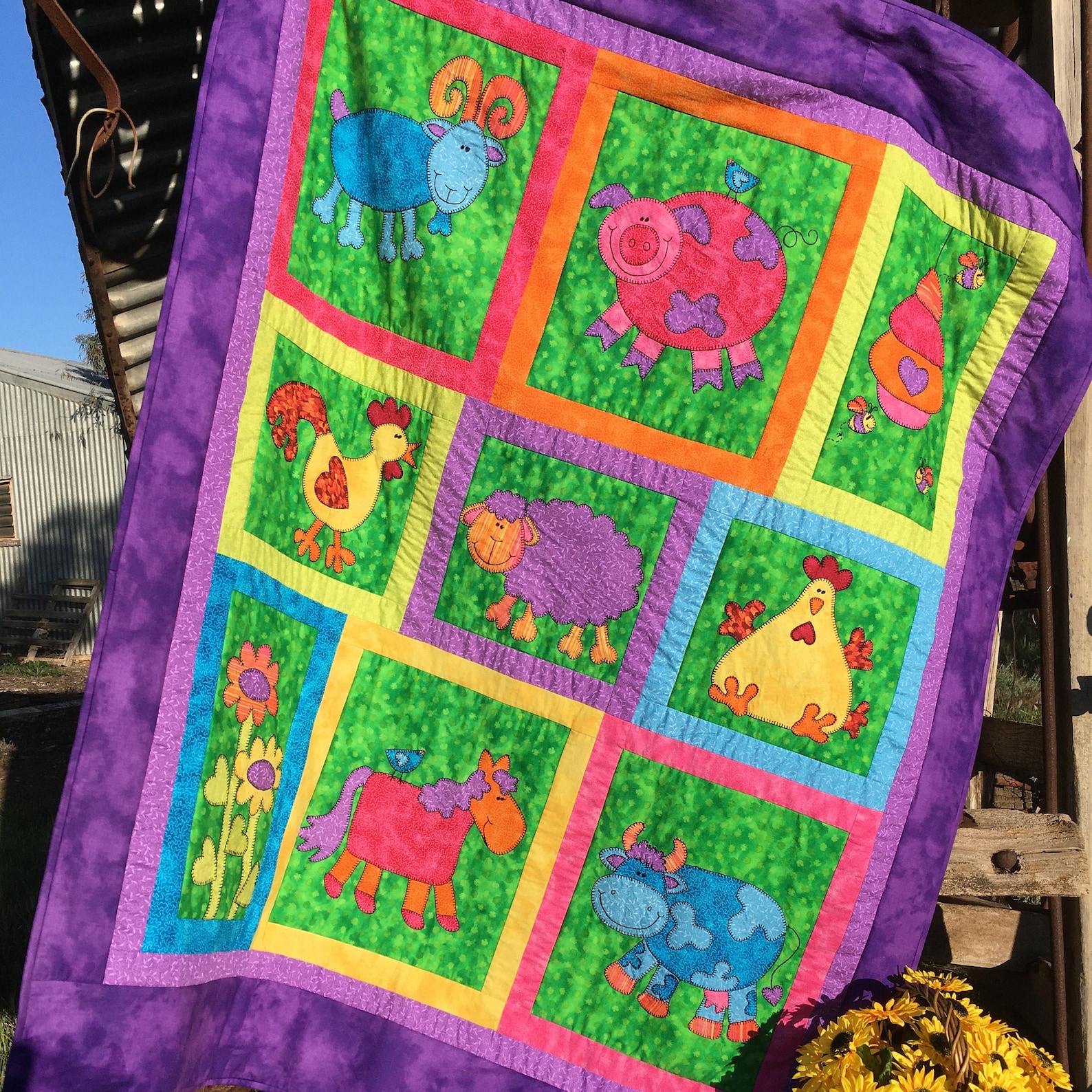 Funky Farm Applique Quilt Pattern Digital Download Pdf—beginner ...