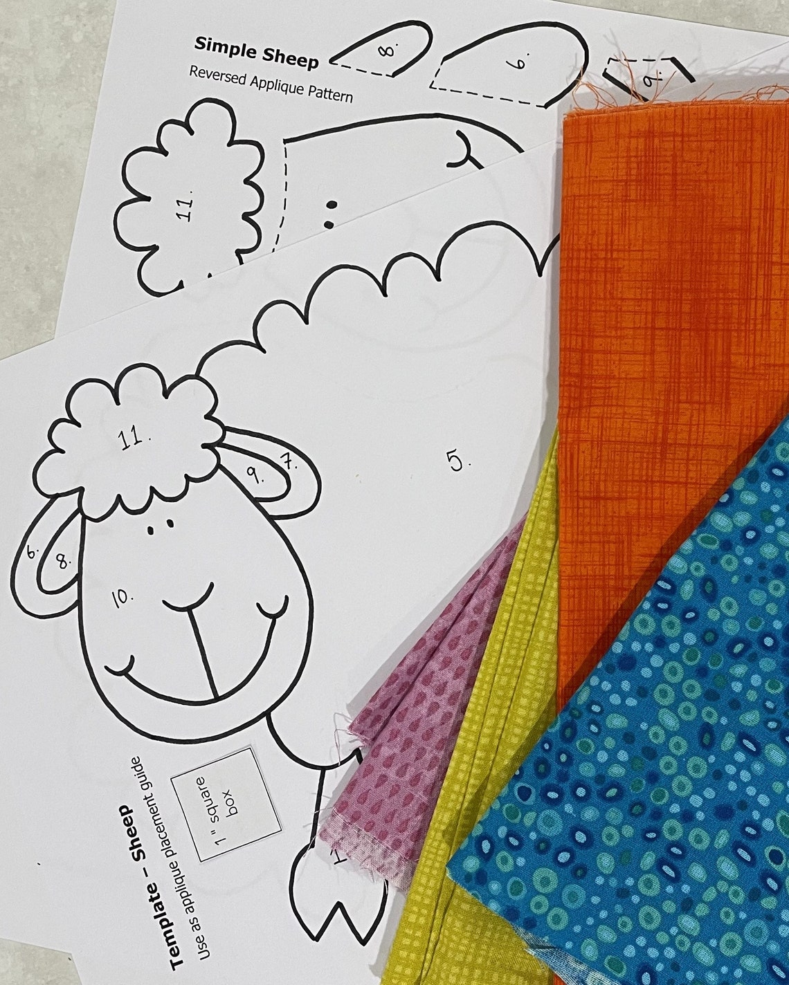 Simple Sheep Applique Pattern - Instant Download Digital PDF File ...