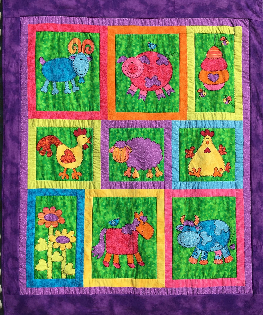 Funky Farm Applique Quilt Pattern Digital Download Pdf—beginner ...