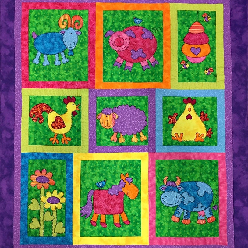 Funky Farm Applique Quilt Pattern Digital Download Pdf—beginner ...