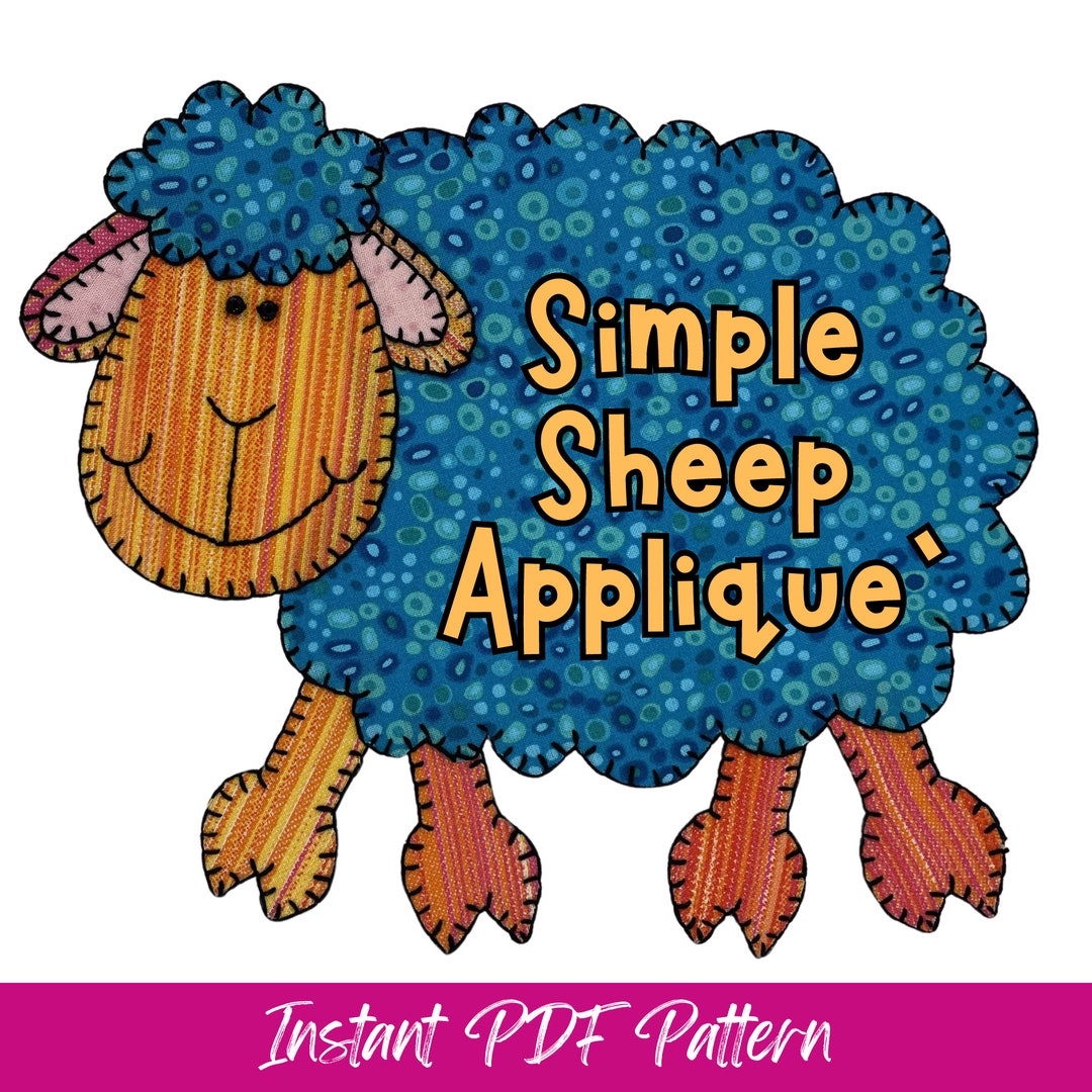 Simple Sheep Applique Pattern - Instant Download Digital PDF File ...