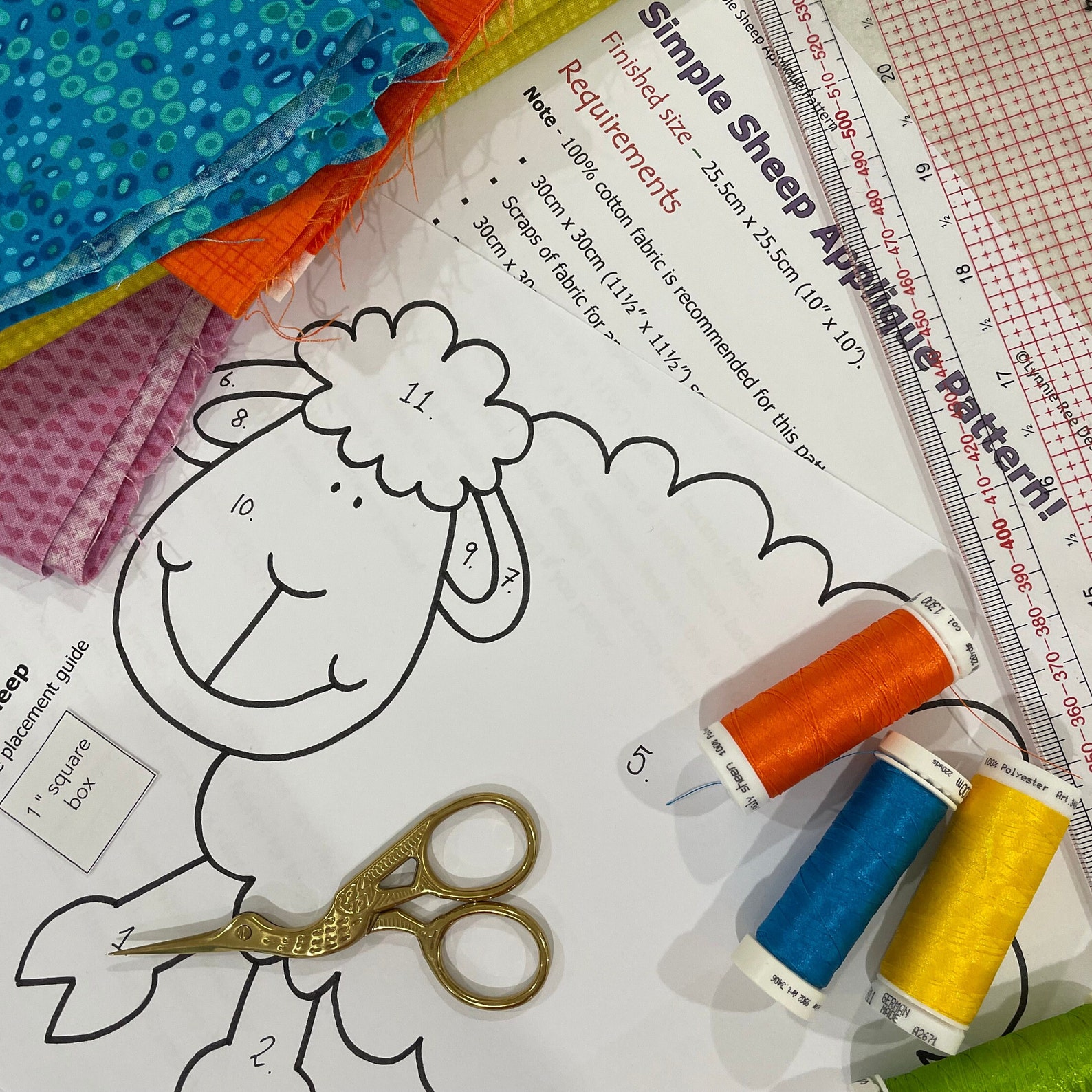 Simple Sheep Applique Pattern - Instant Download Digital PDF File ...