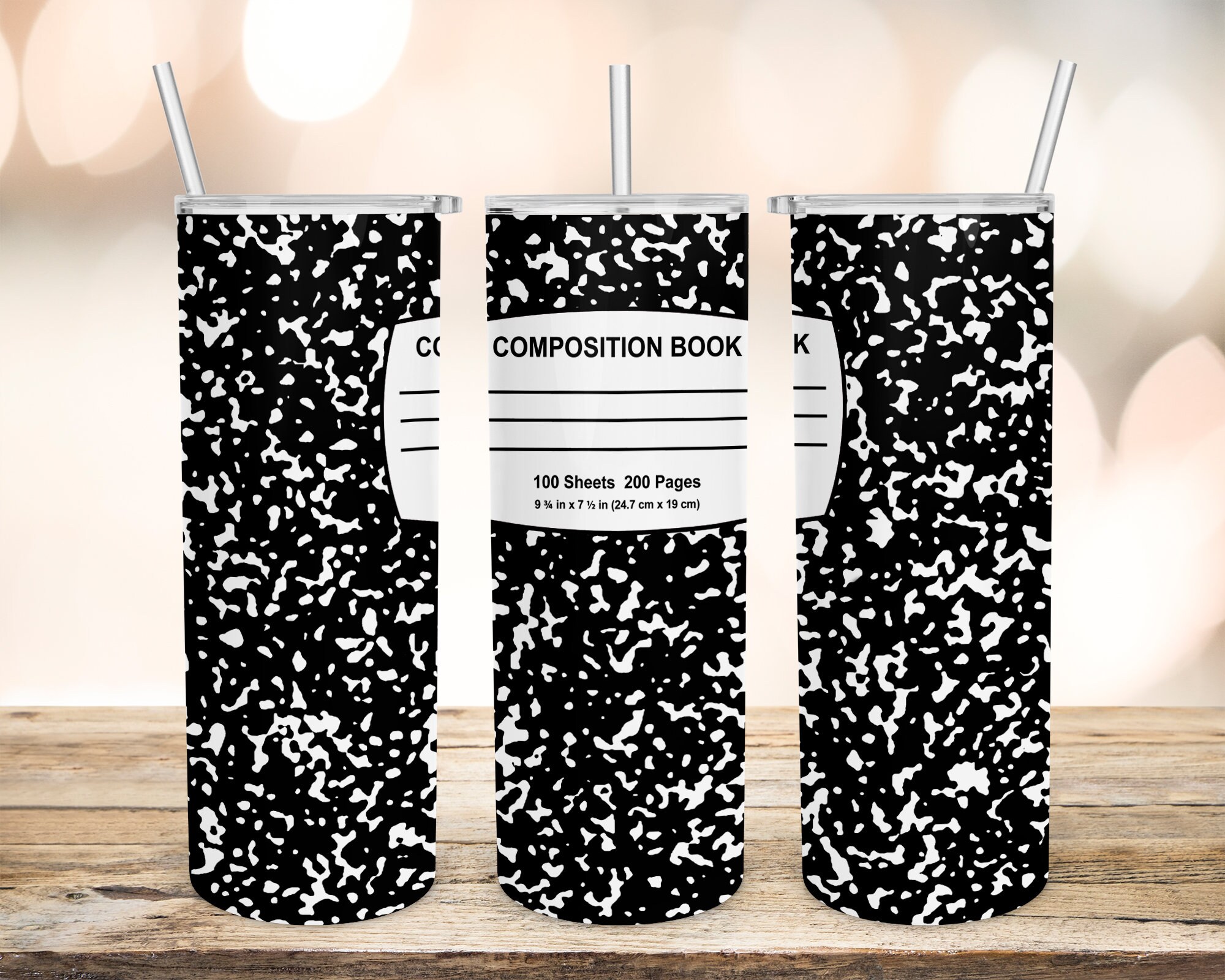 Black Notebook Composition Sublimation Designs Downloads-skinny ...