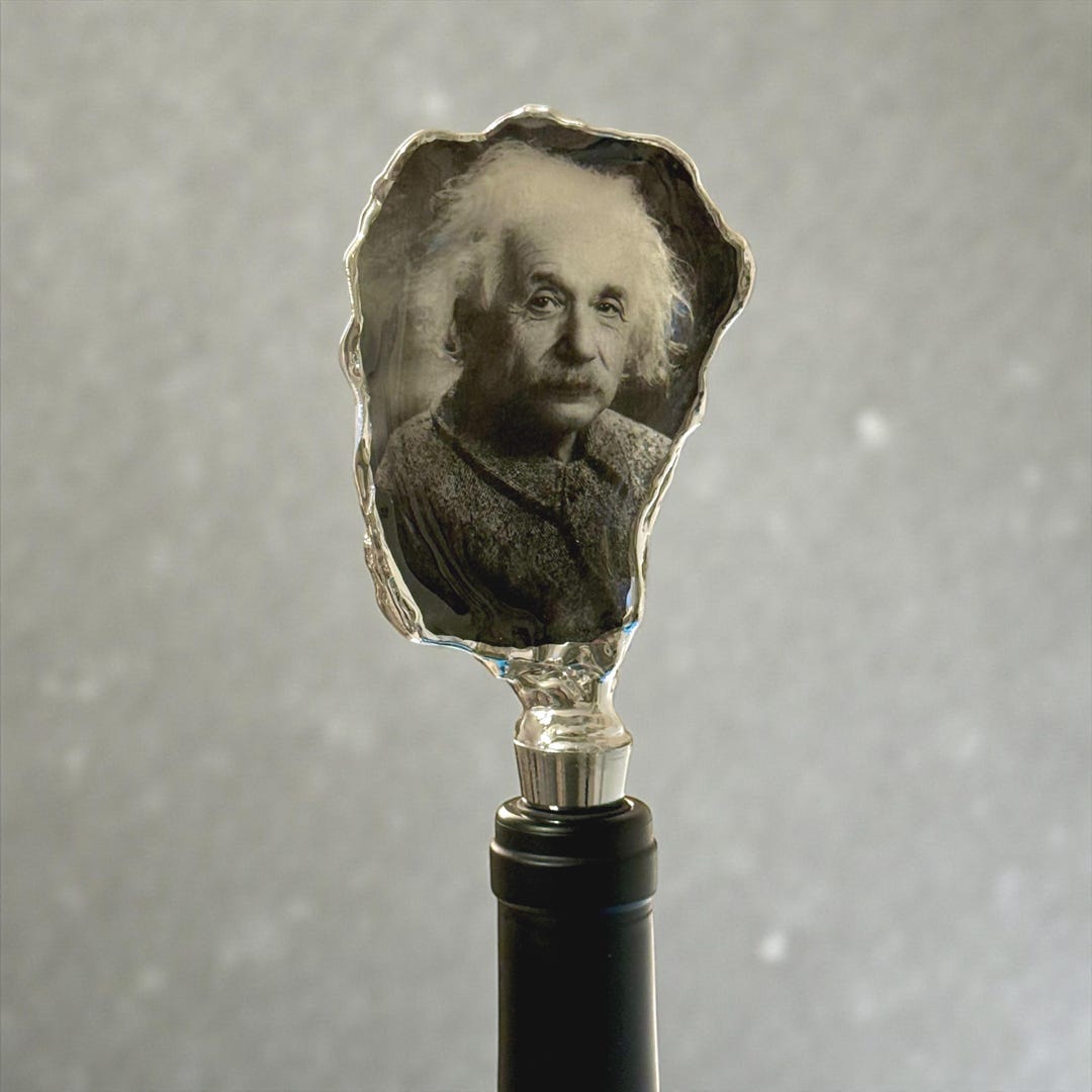 Albert Einstein Oyster Shell Wine Bottle Stopper - Etsy