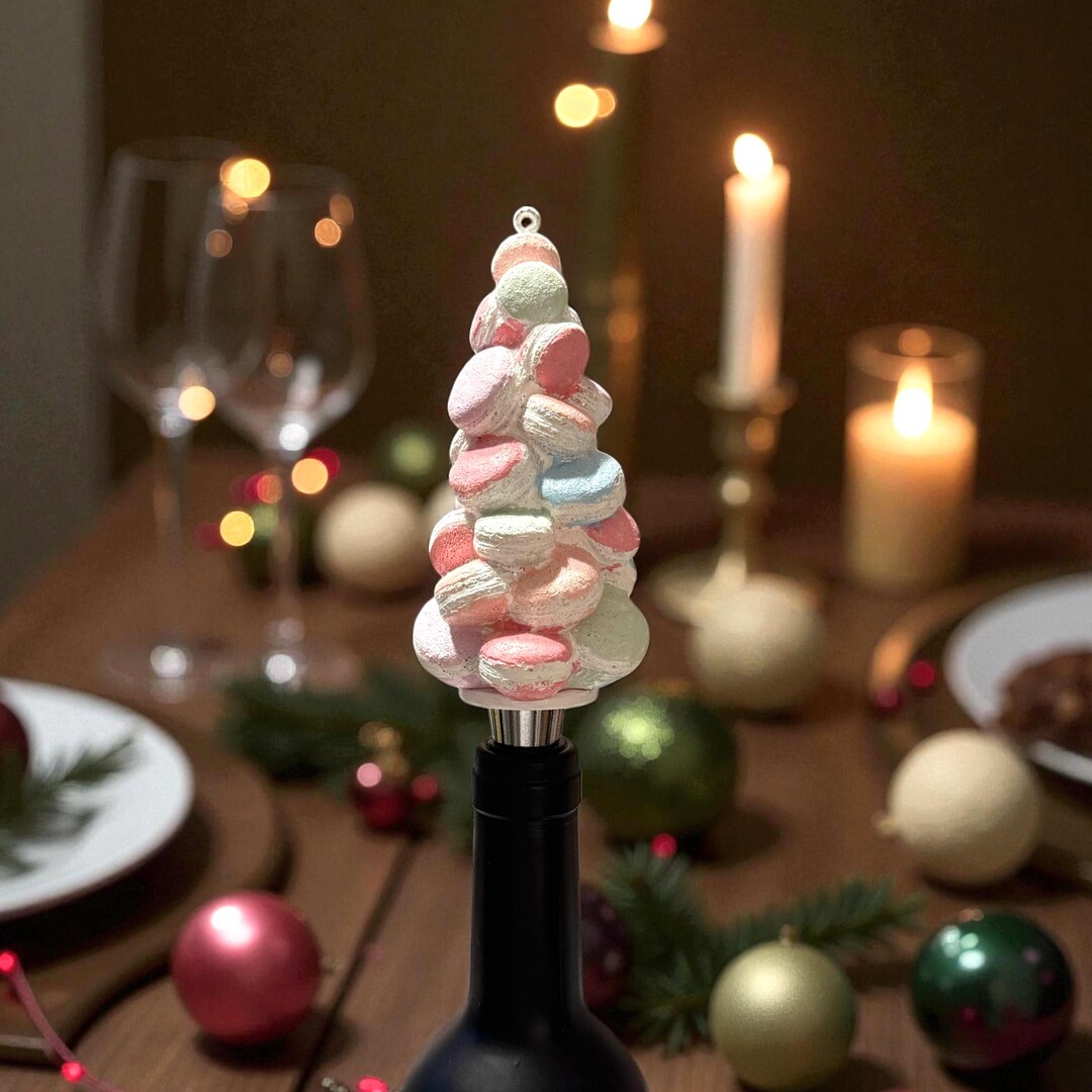 Stacked Macaron Tree Ornament Wine Bottle Stopper, Bar Decor - Etsy