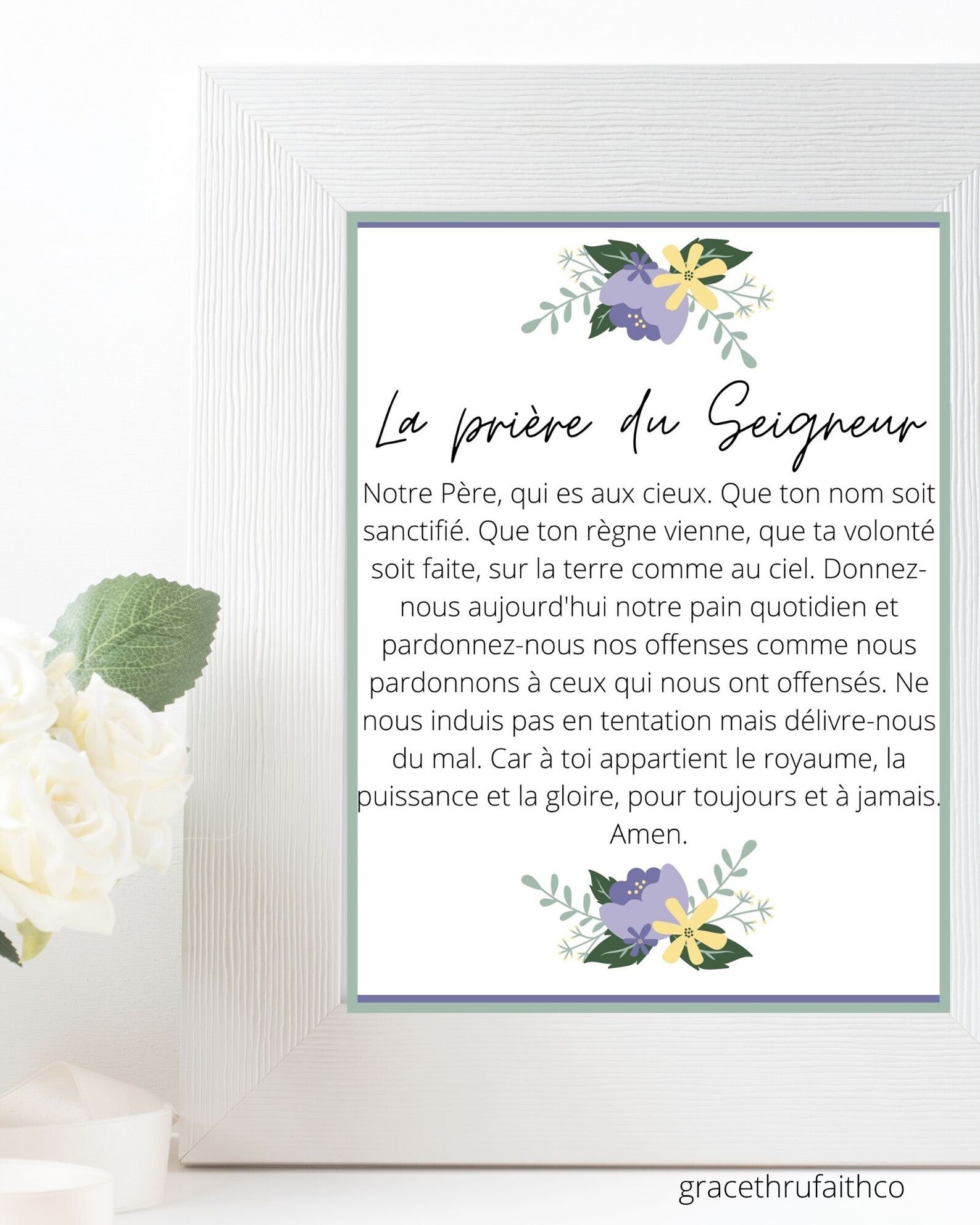 The Lord's Prayer French 8x10 Printable Wall Art 5x7 Religious Home ...