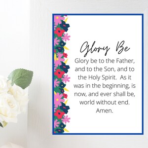 Glory Be Catholic Prayer Art Printable English 8x10 Printable Wall Art ...