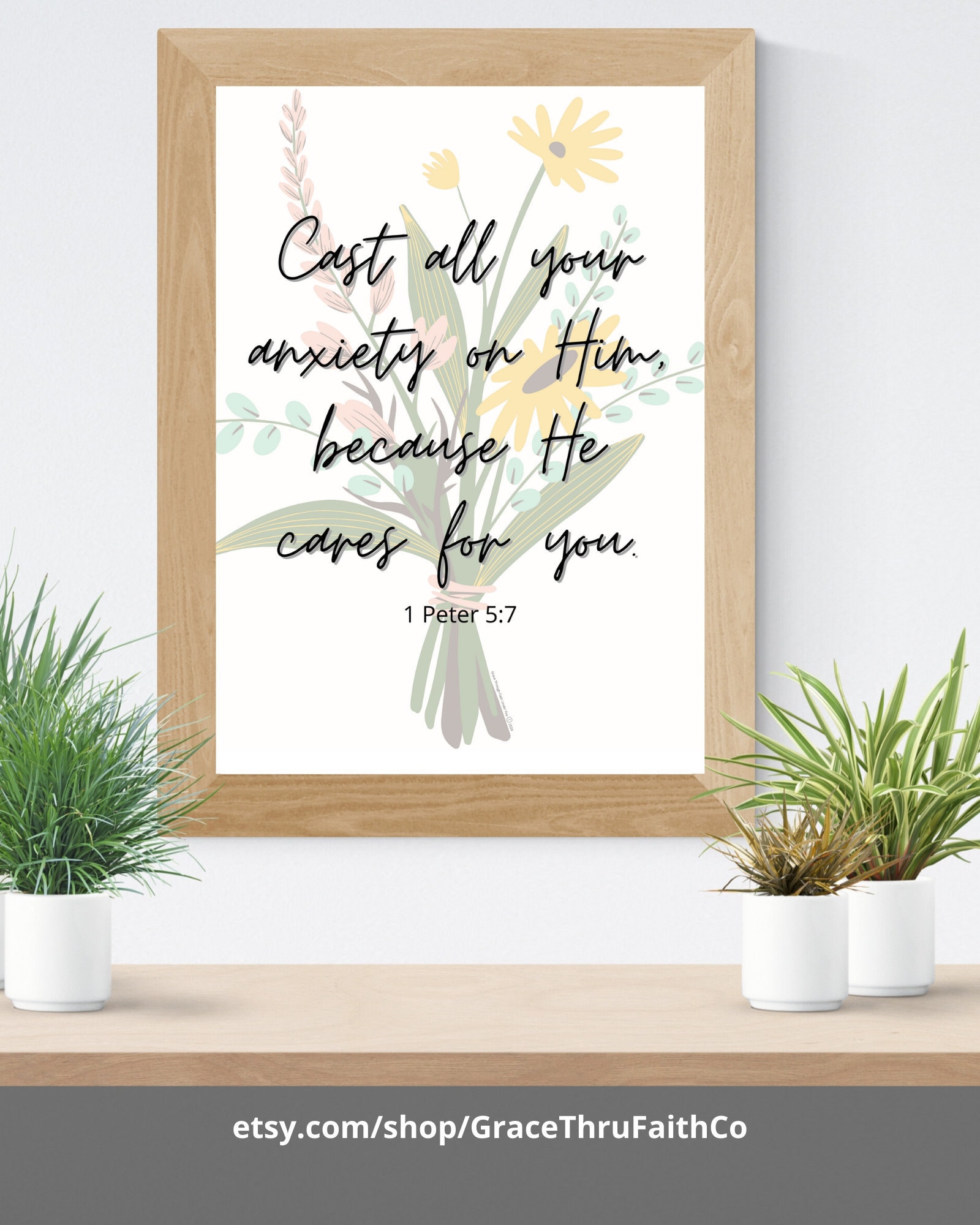 Cast Your Anxiety Scripture Art Printable Peter 8x10 Printable Wall Art ...