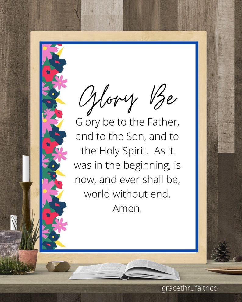 Glory Be Catholic Prayer Art Printable English 8x10 Printable Wall Art ...