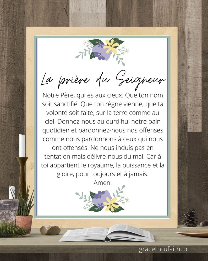 Buy The Lord's Prayer French 8x10 Printable Wall Art 5x7 Religious Home ...