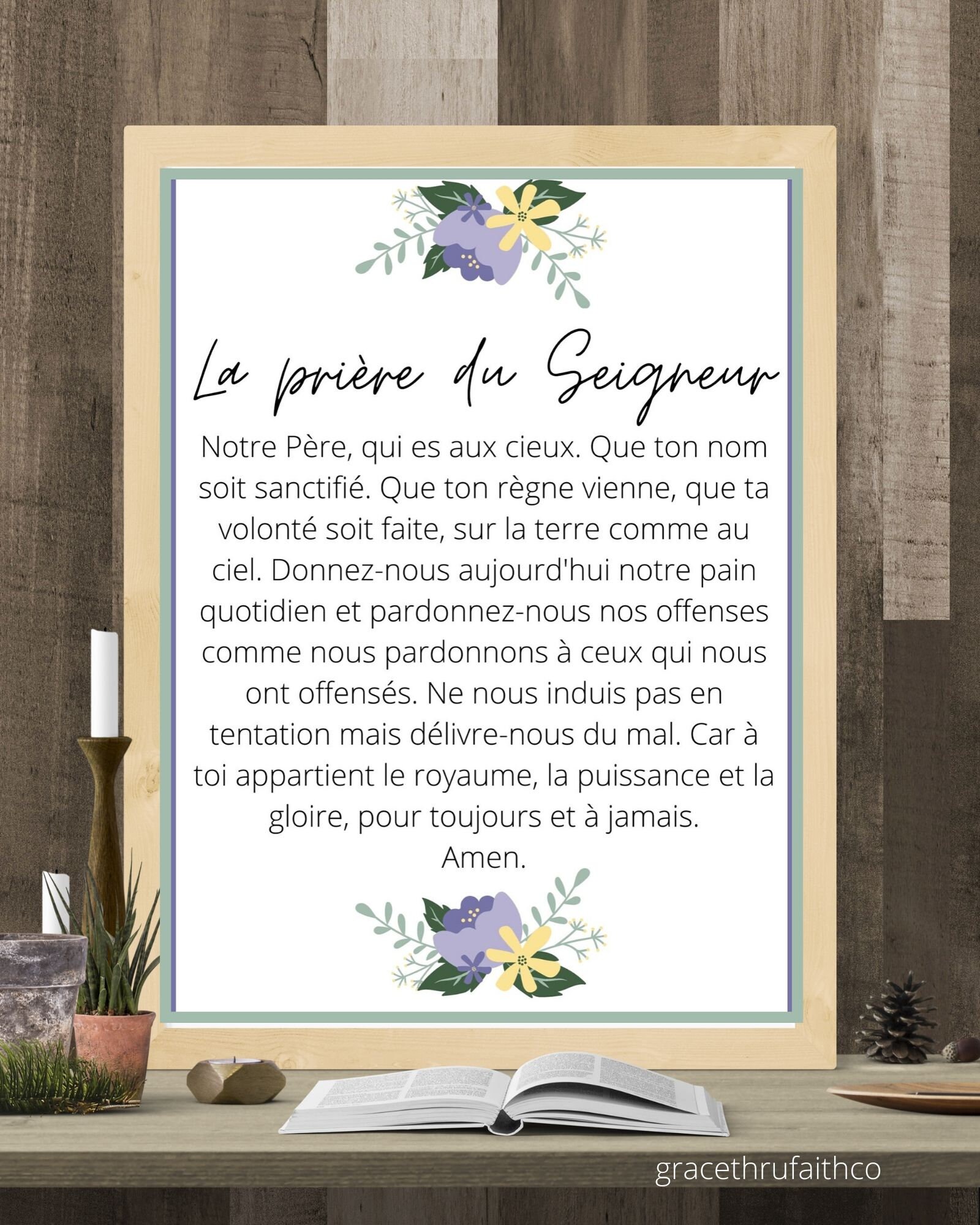 The Lord's Prayer French 8x10 Printable Wall Art 5x7 | Etsy