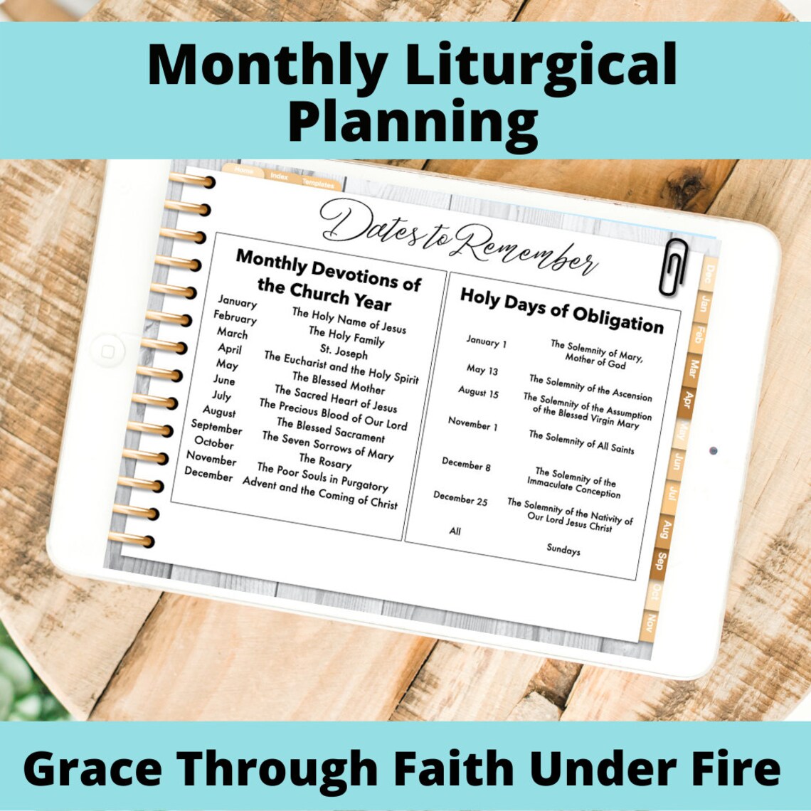 2022 Catholic Liturgical Life Digital Planner Boho Rainbow iPad Planner ...