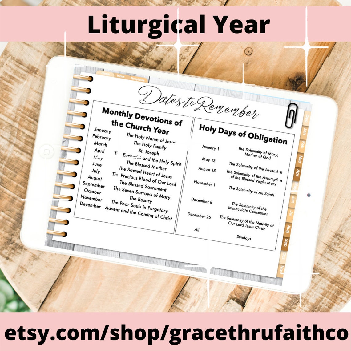 2021 Catholic Liturgical Life Digital Planner Floral Print | Etsy