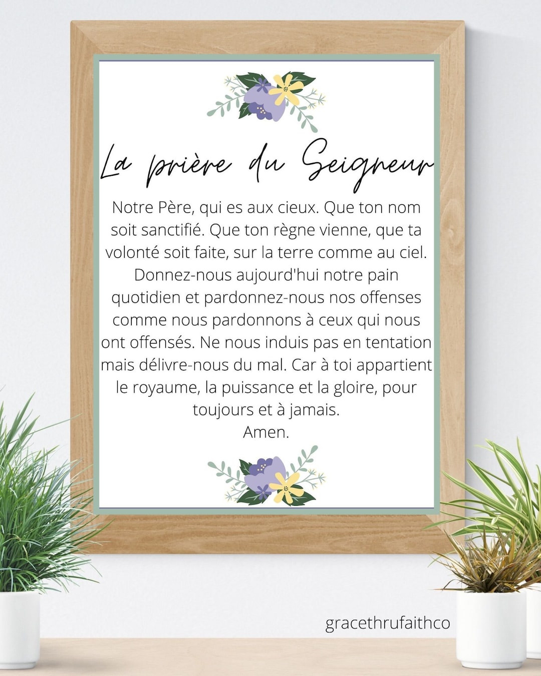 The Lord's Prayer French 8x10 Printable Wall Art 5x7 Religious Home ...