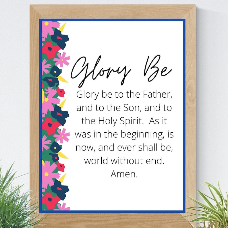 Glory Be Catholic Prayer Art Printable English 8x10 Printable Wall Art ...