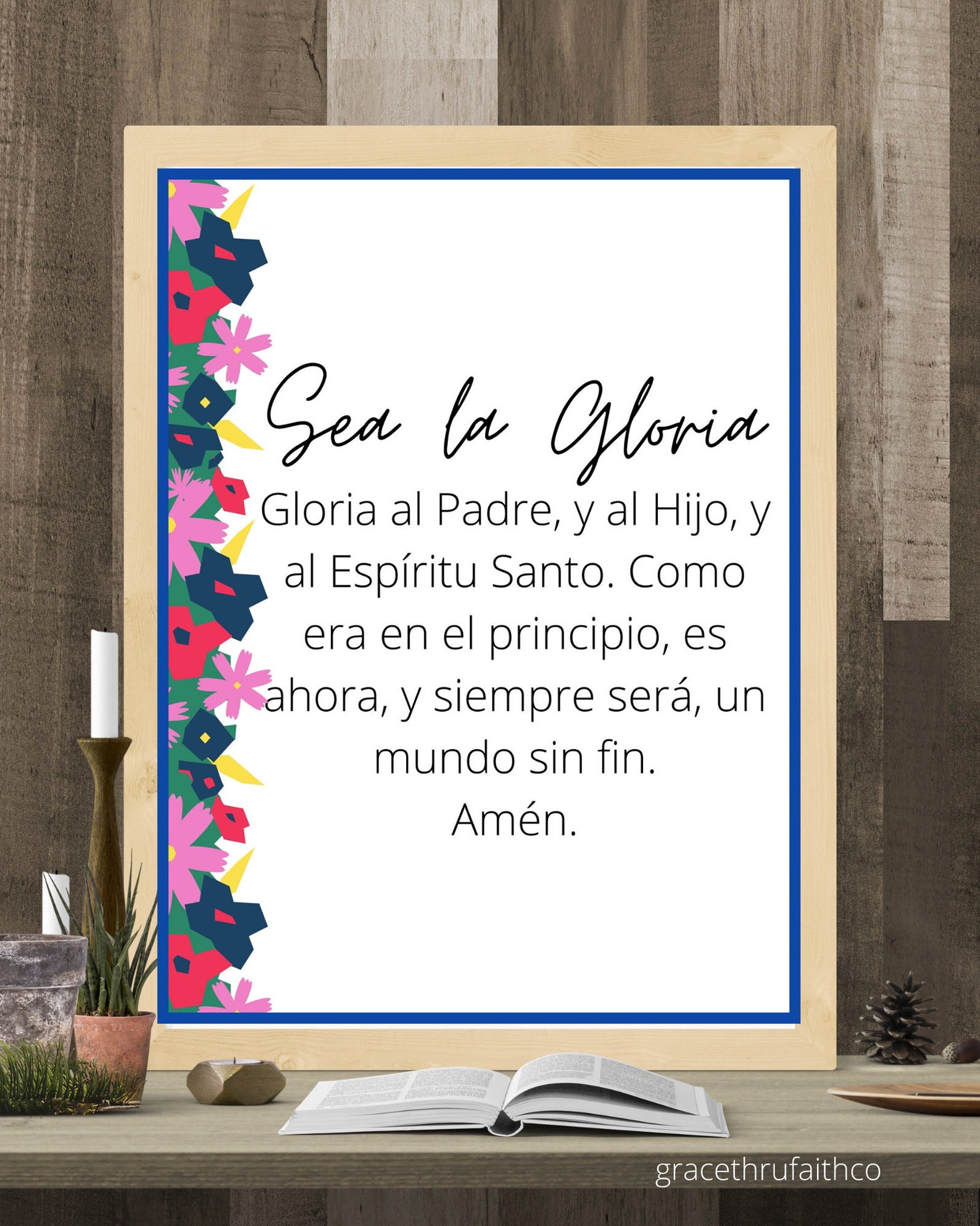 Glory Be Catholic Prayer Art Printable Spanish 8x10 Printable Wall Art ...