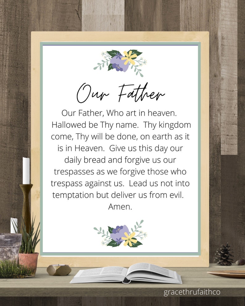 Our Father Catholic 8x10 Printable Wall Art 5x7 Religious Home Decor ...