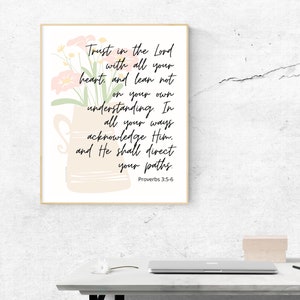 Trust in the Lord Scripture Art Printable Proverbs 8x10 Printable Wall ...