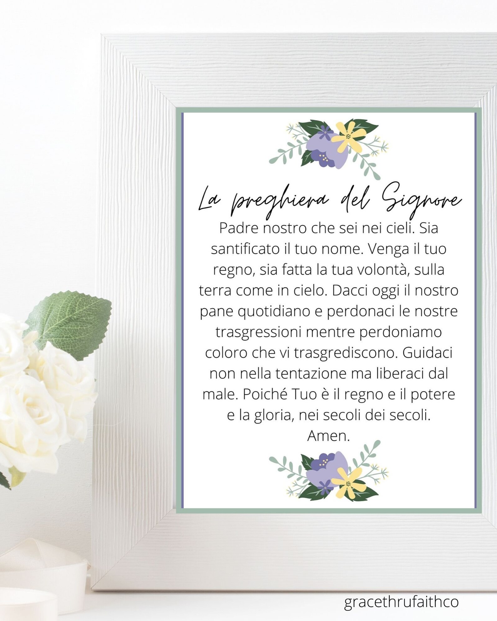 The Lord's Prayer Italian 8x10 Printable Wall Art 5x7 Religious Home ...