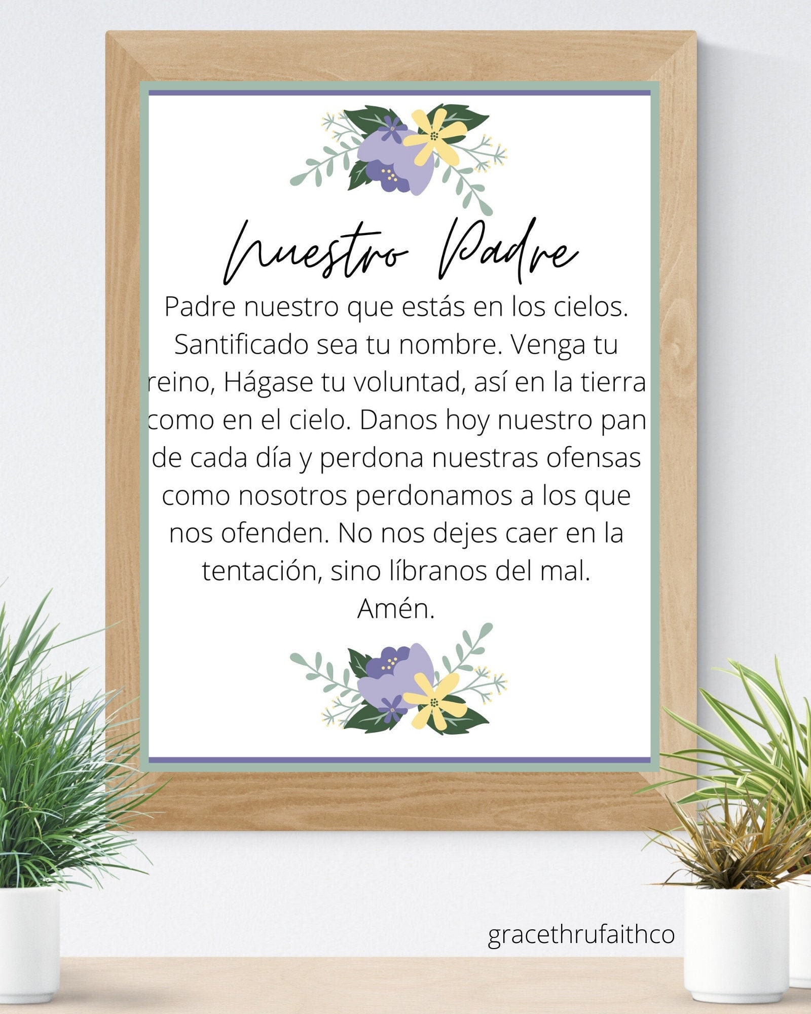 Our Father Catholic Spanish 8x10 Printable Wall Art 5x7 Religious Home ...