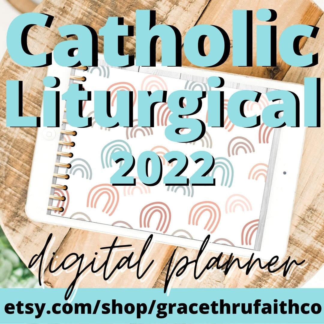 2022 Catholic Liturgical Life Digital Planner Boho Rainbow iPad Planner ...