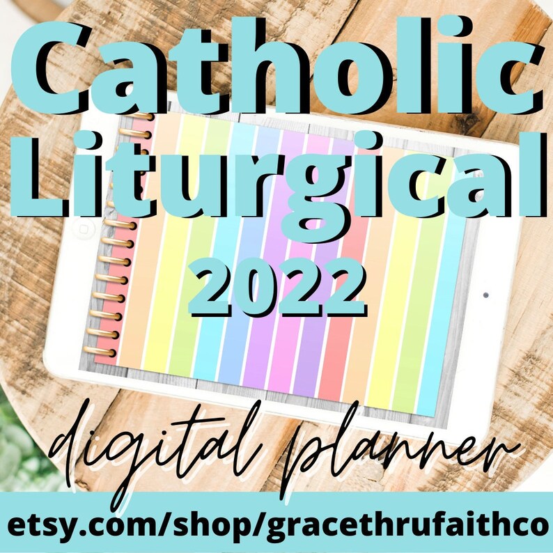 2022 Catholic Liturgical Life Digital Planner Multicolor Stripes iPad ...