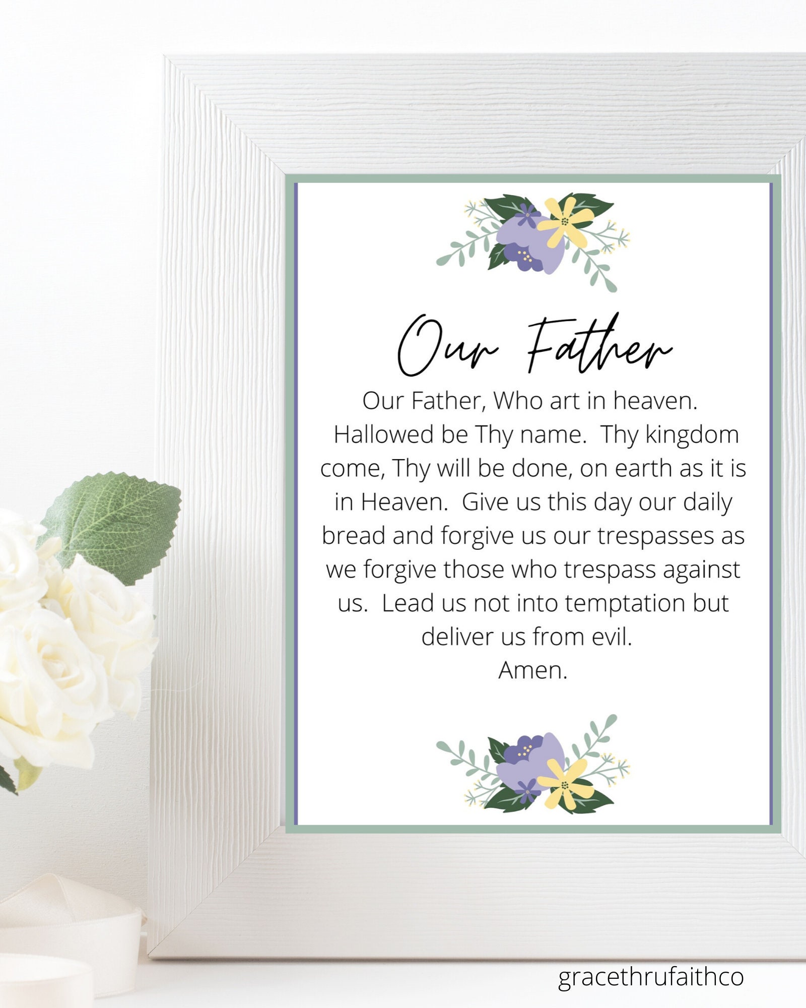 Our Father Catholic 8x10 Printable Wall Art 5x7 Religious Home Decor ...