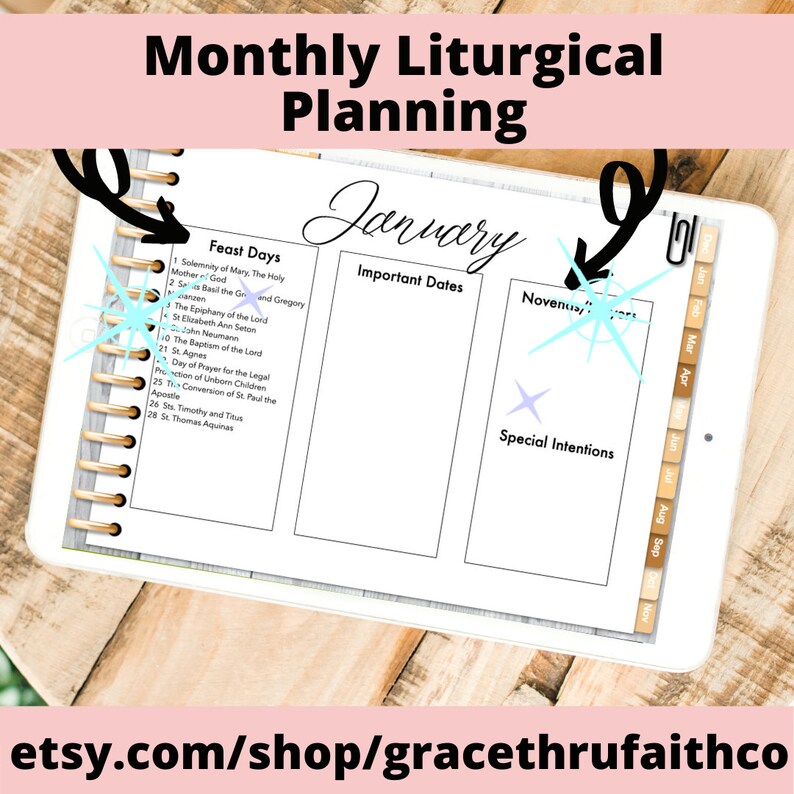 2021 Catholic Liturgical Life Digital Planner Floral Print Goodnotes ...