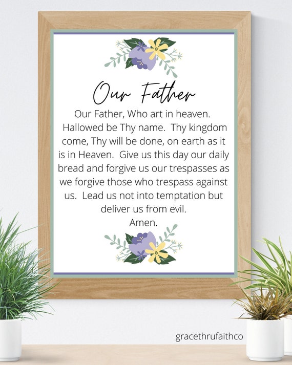 Our Father Catholic 8x10 Printable Wall Art 5x7 Religious Home | Etsy