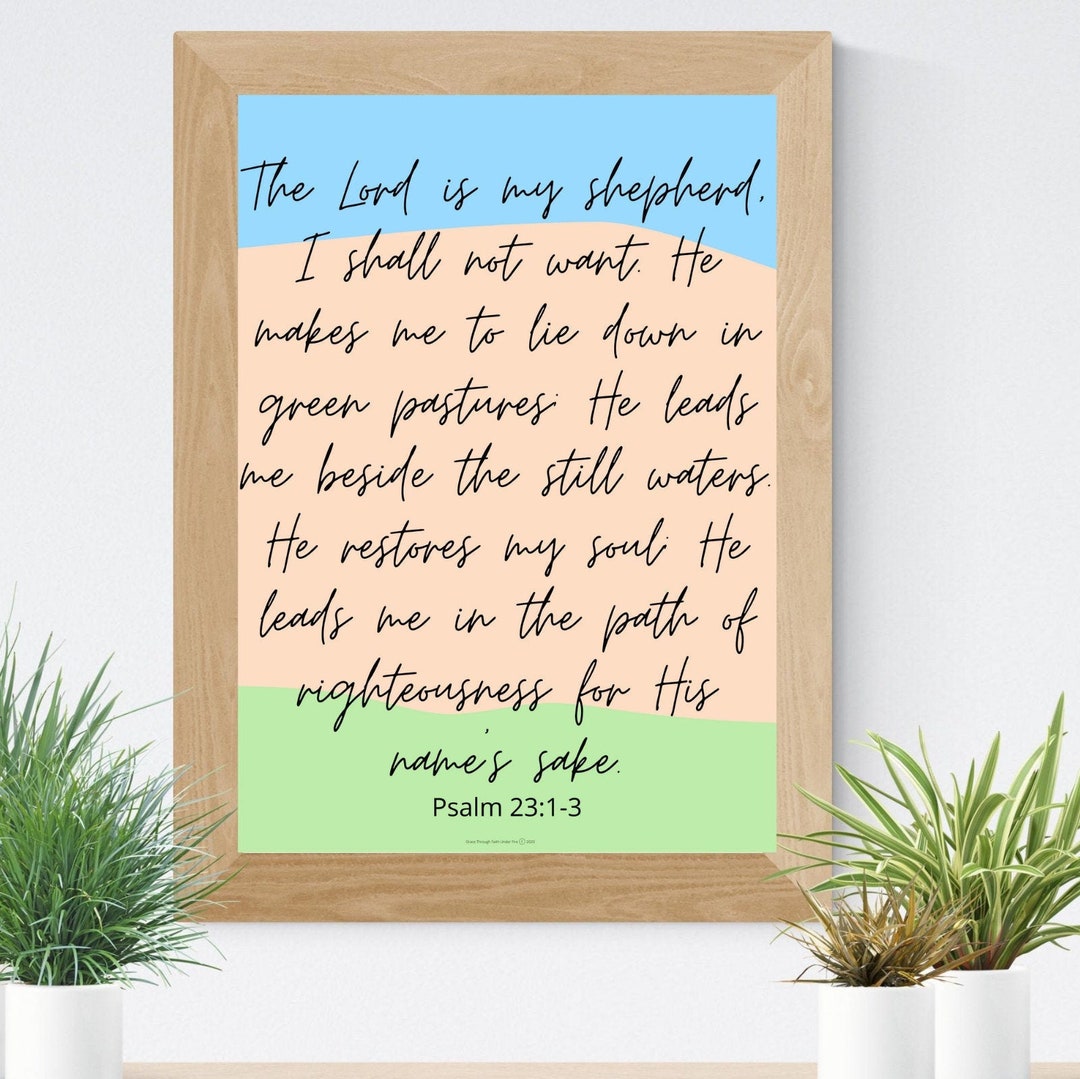 Psalm 23 Scripture Art Printable Download 8x10 Printable Wall Art ...