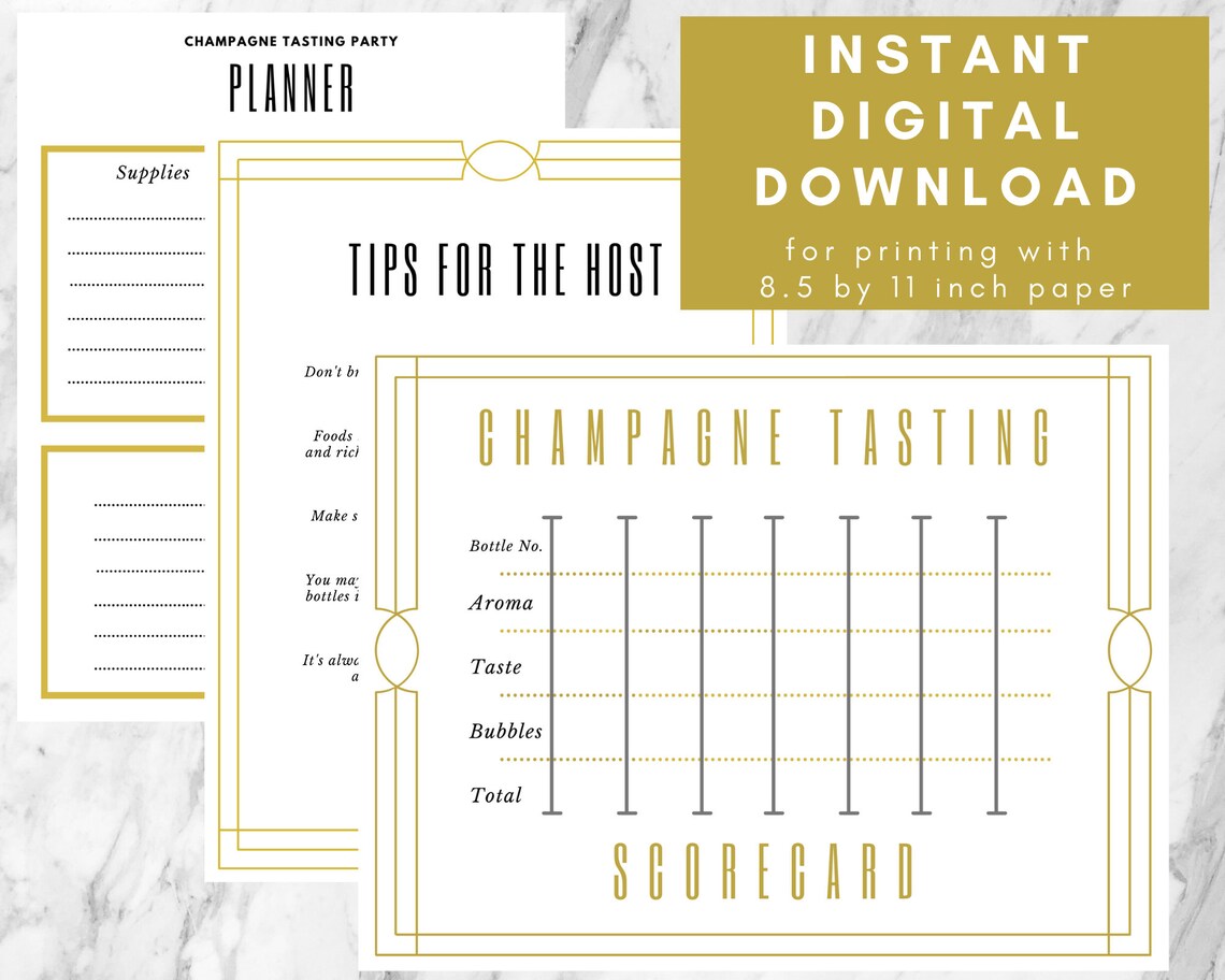 Champagne Tasting Printable, Event Hosting - Etsy