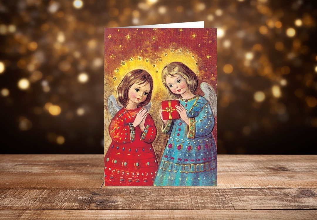 Vintage Angel Christmas Cards, Elegant Catholic Card Set - Etsy