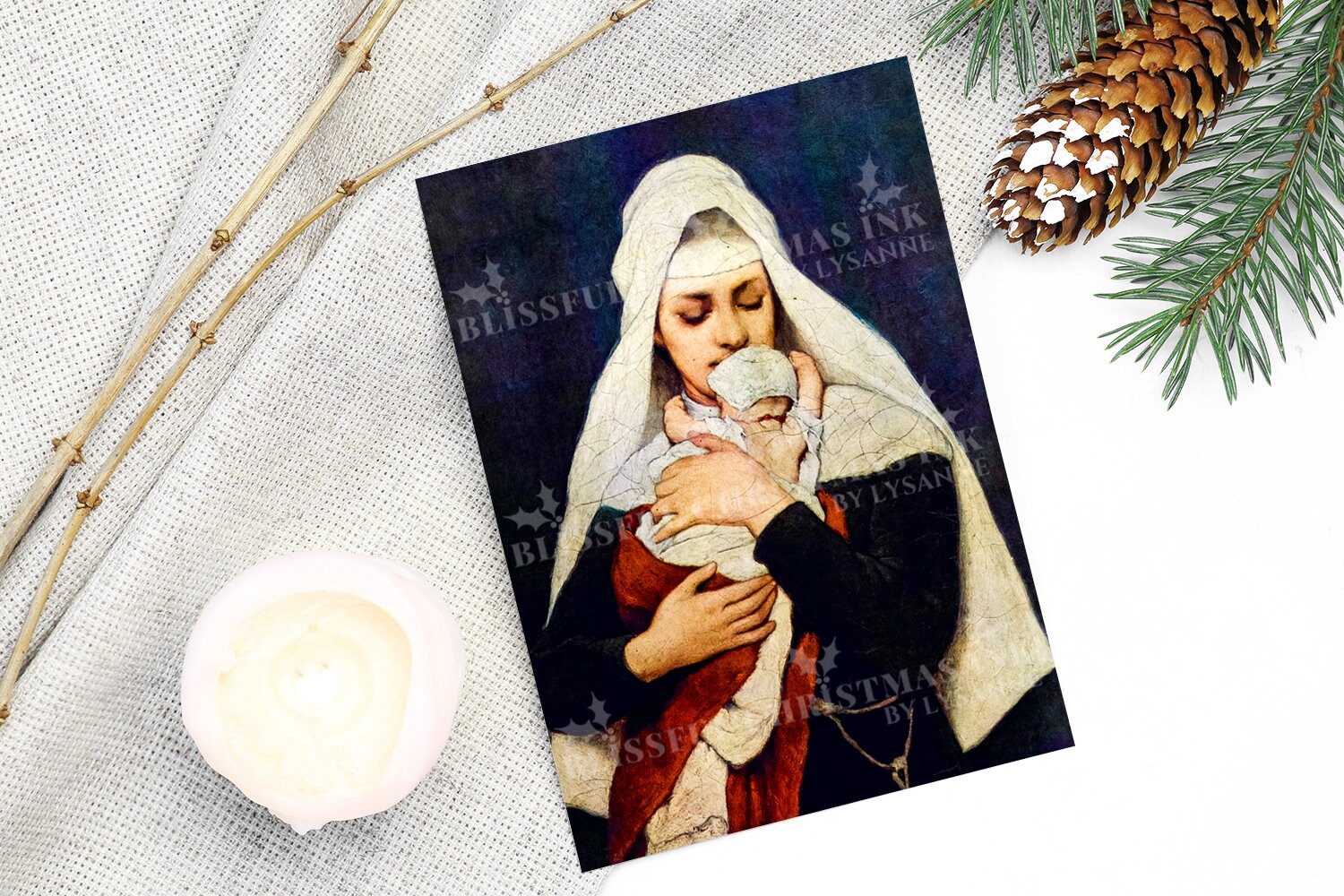 Virgin Mary and Jesus Card Set Catholic Christmas Card Set - Etsy