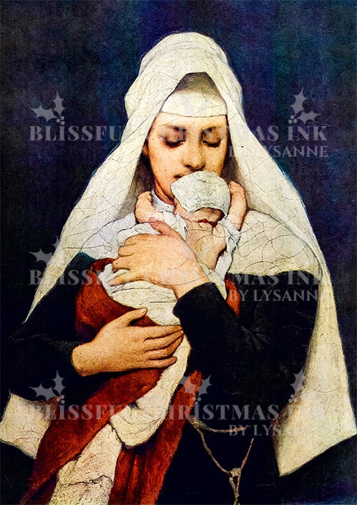 Virgin Mary and Jesus Card Set Catholic Christmas Card Set - Etsy
