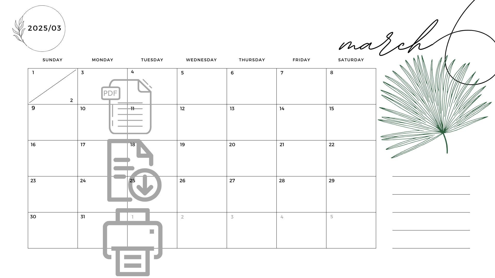2025 Botanical Calendar Printable - Etsy