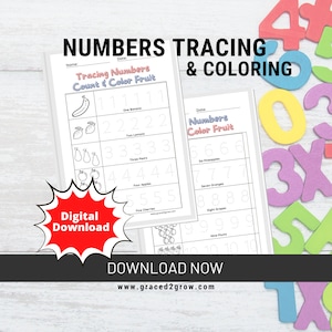 Printable Numbers Tracing | Coloring Book Printable | Numbers Tracing ...