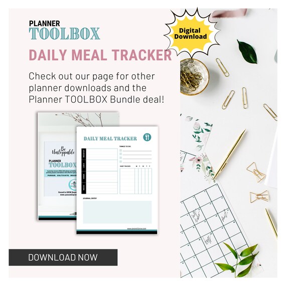 Daily Meal Tracker Printable Meal Tracker - Etsy