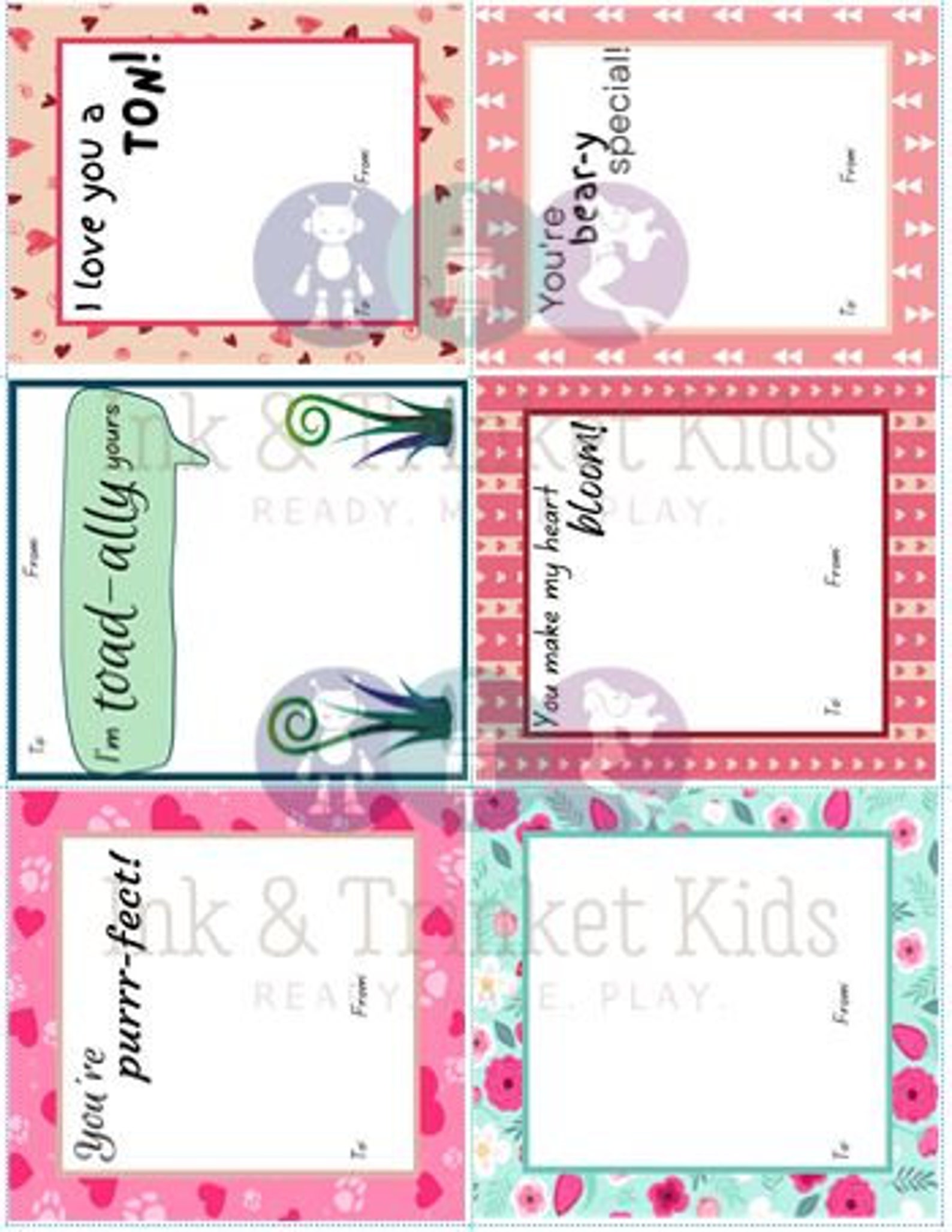 PRINTABLE Valentine's Day Crafts for Kids Finger Print - Etsy