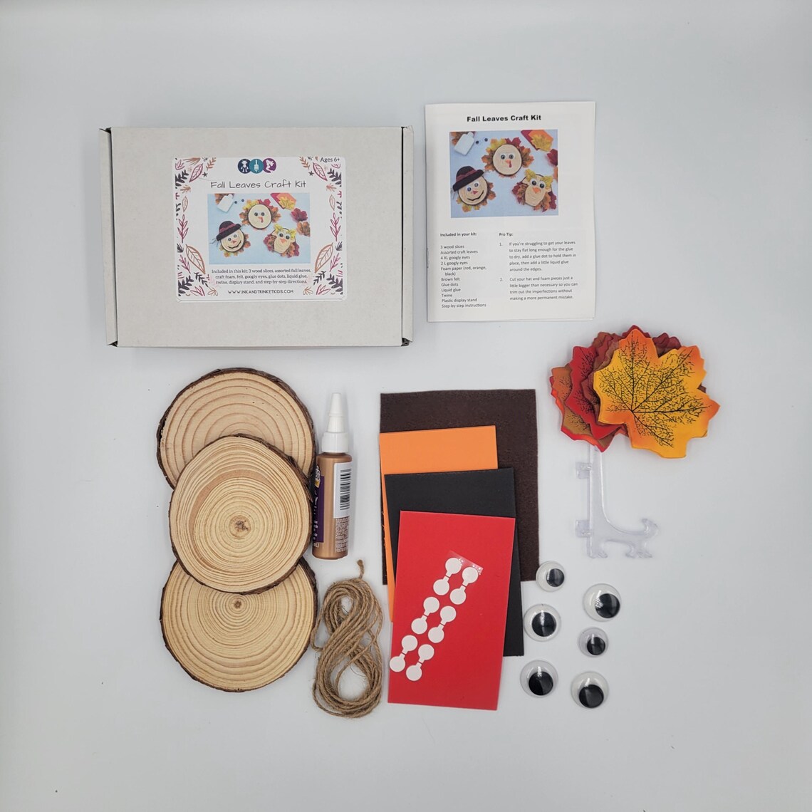 Fall Leaves Wood Slice Craft Kit, Turkey, Owl, Scarecrow DIY - Etsy