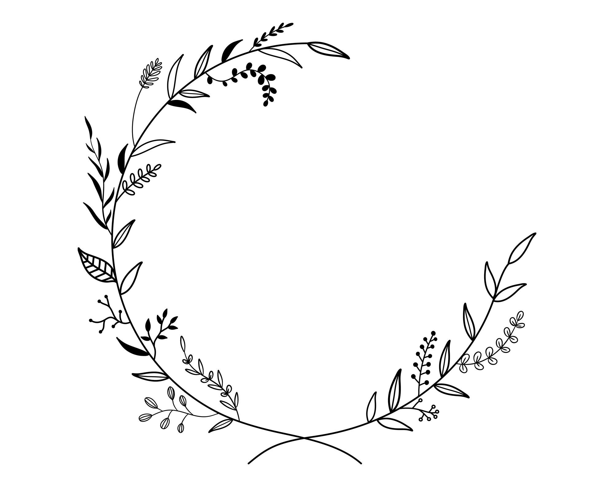 Couronne florale 1 SVG - Etsy France