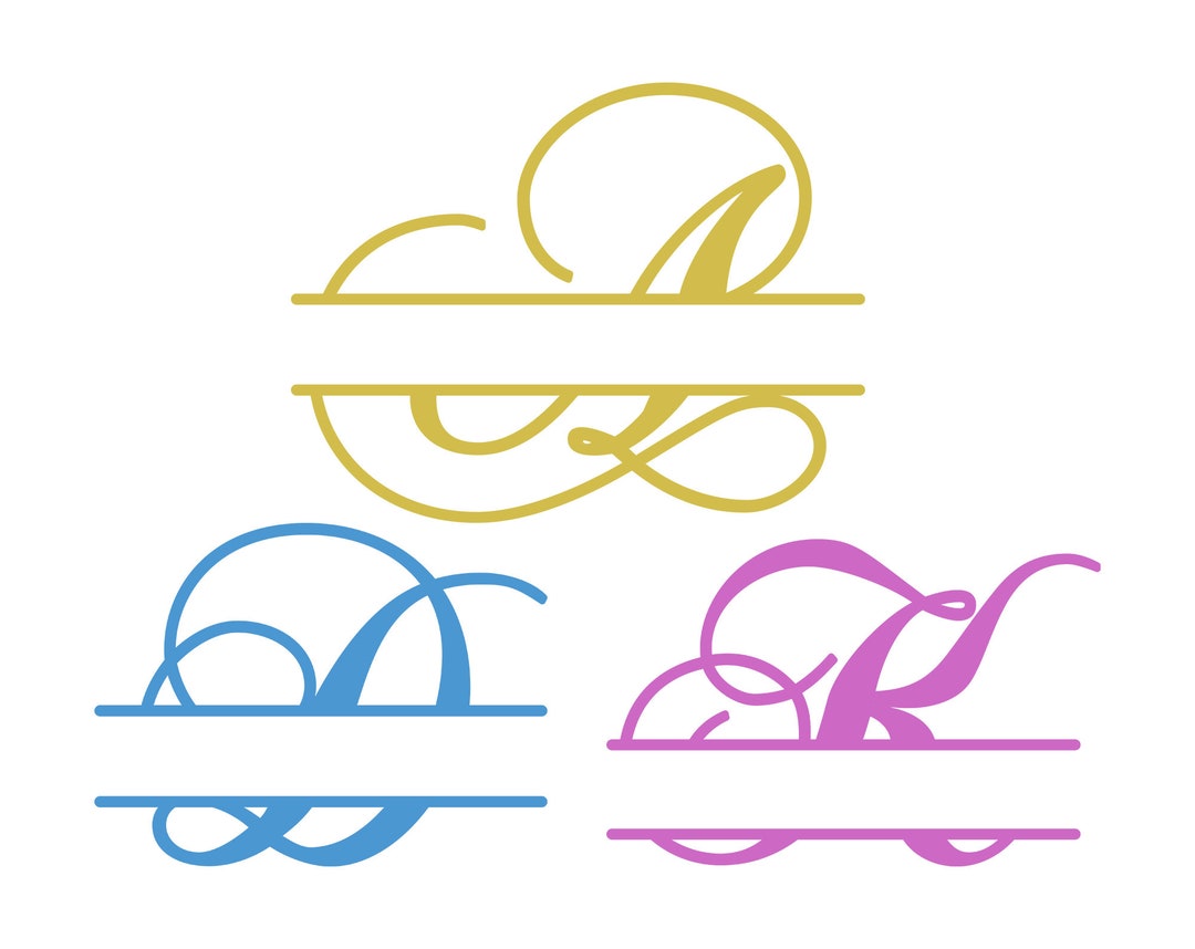 Script Alphabet Monogram SVG - Etsy