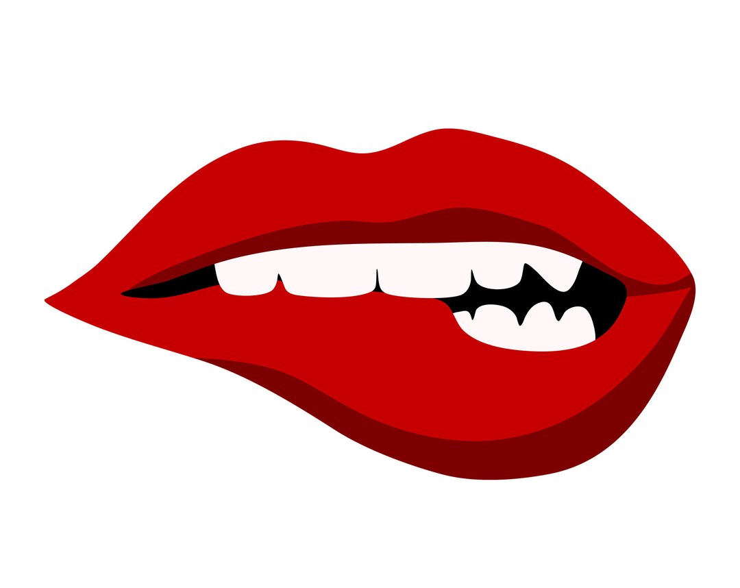 Lips Bite SVG - Etsy