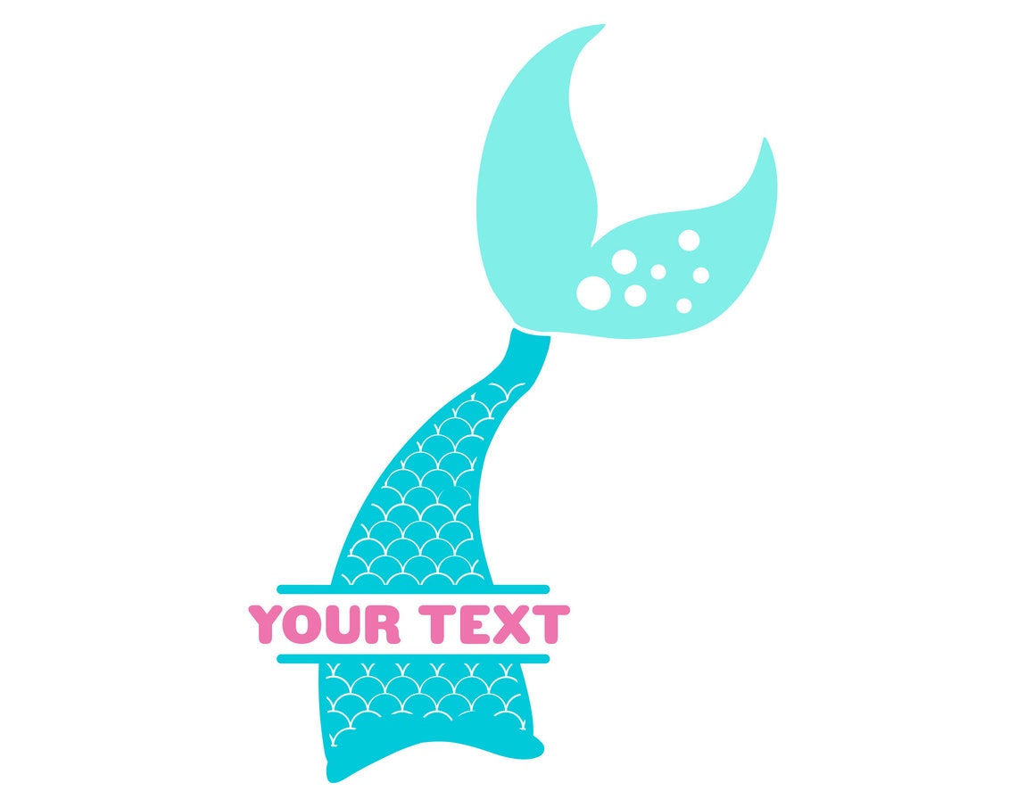 Mermaid Split Monogram SVG - Etsy