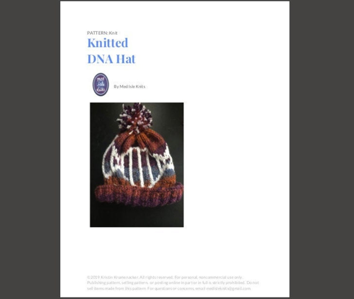 DNA Knitted Hat Pattern - Etsy