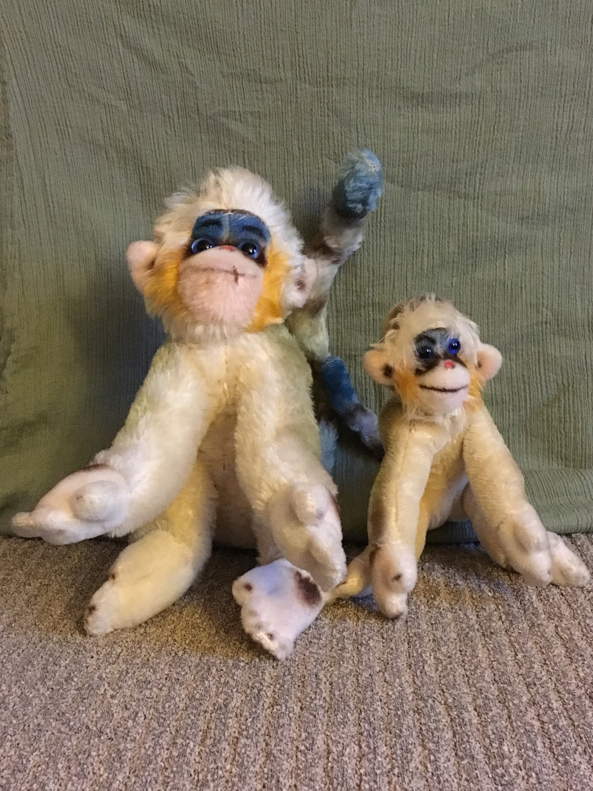 Vintage Steiff Mungo Monkey Pair, Mohair Plush, Mama and Baby, 1960s - Etsy