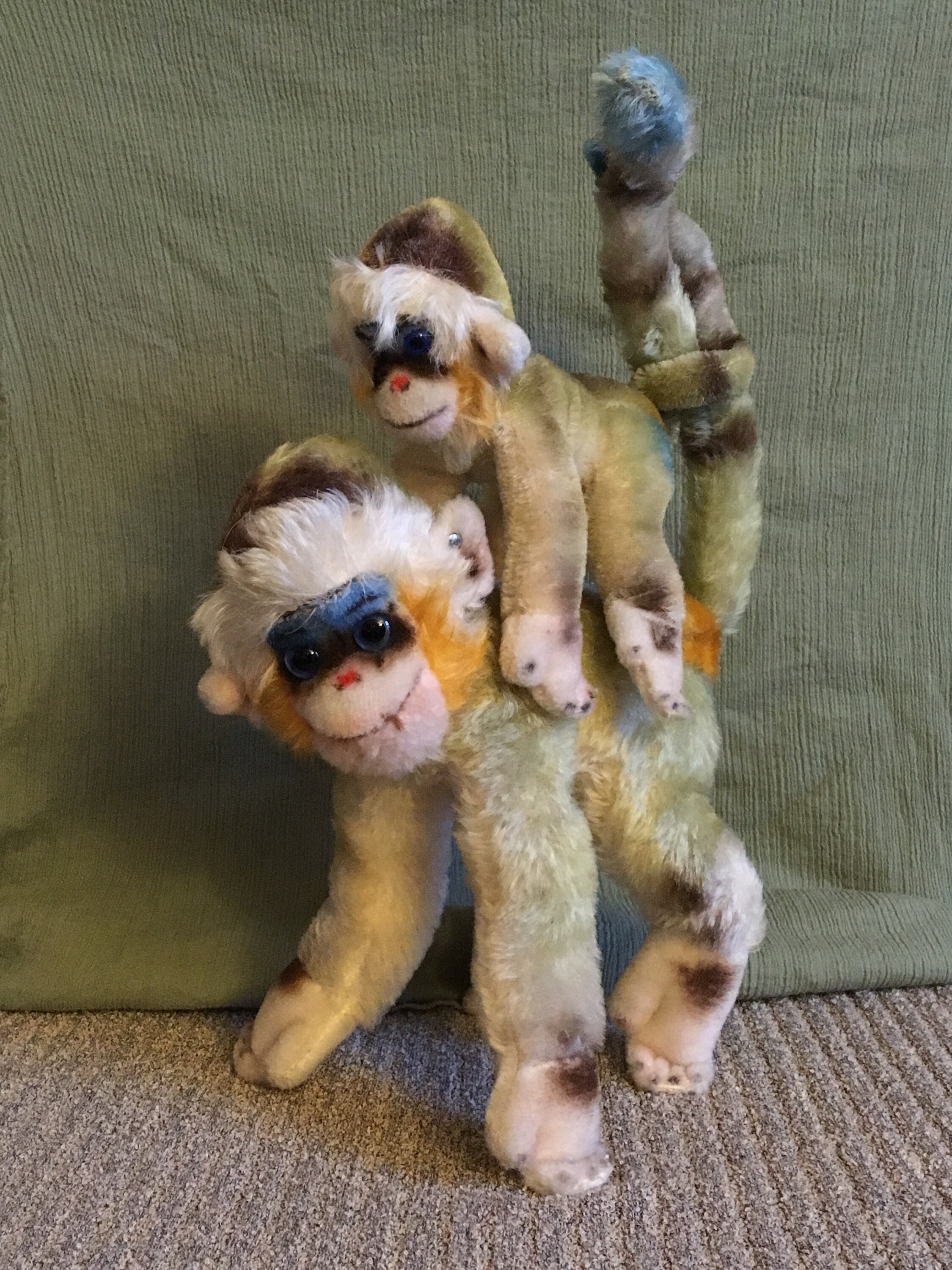 Vintage Steiff Mungo Monkey Pair, Mohair Plush, Mama and Baby, 1960s - Etsy